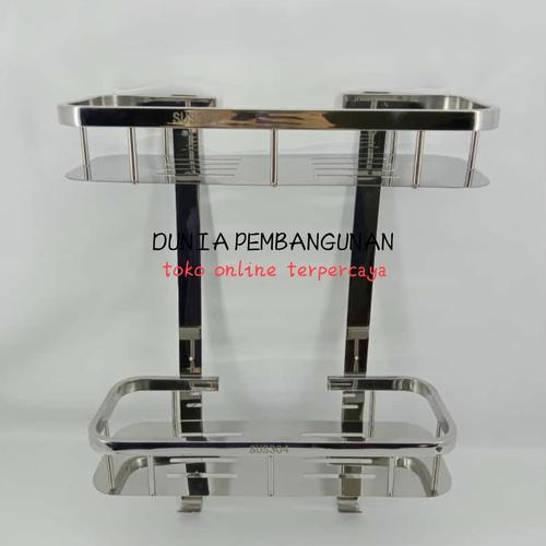 Jual RAK SABUN PERSEGI STAINLESS DUA SUSUN/RAK SABUN 2 DATAR STAINLESS ...