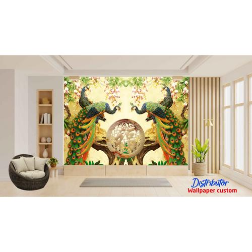 Jual wallpaper custom dinding 3d burung merak - sticker lantai - Kab ...