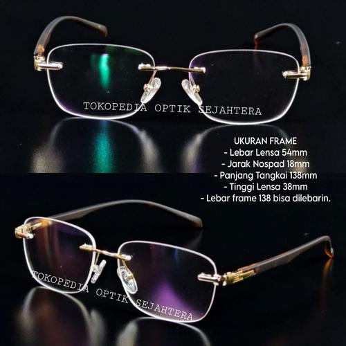 Jual kacamata frameless pria wanita kacamata baca kacamata minus ...