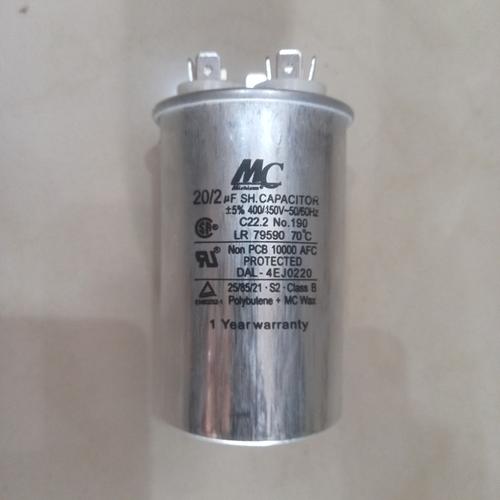 Jual kapasitor capasitor ac 20uf + 2 uf , 20uf/2uf MC - Kota Medan ...