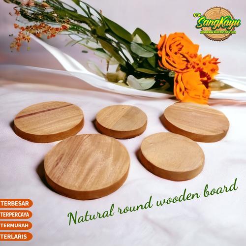 Jual Wooden Coaster D-12 Cm Tatakan gelas piring kayu tatakan mangkok ...