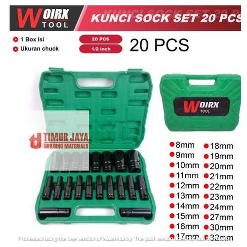 Jual SUNC 20pcs Mata Socket impact set 1/2inch 13mm Mata Sok Panjang 8 ...