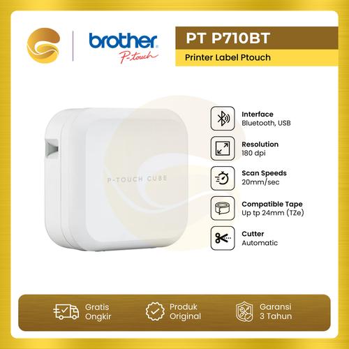 Promo BROTHER Printer Label PTouch Cube PT P710BT Portable Bluetooth ...
