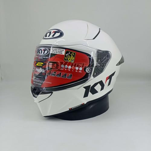 Jual Helm Full Face KYT R2R Solid Plain White Gloss Classic Putih ...