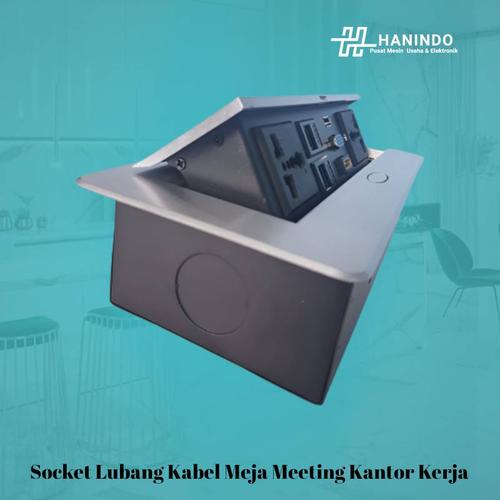 Jual TableTop Table Top Power Socket Lubang Kabel Meja Meeting Kantor ...