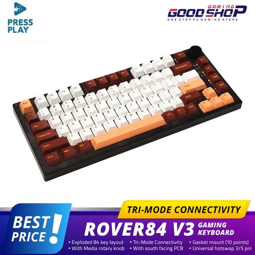 Jual Press Play ROVER84 v3 Wireless Mechanical Keyboard Gasket Mount ...