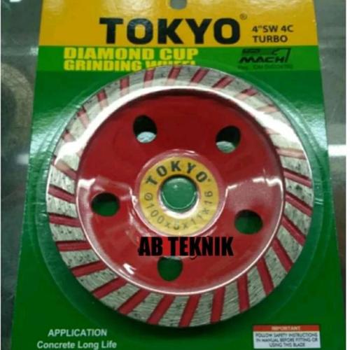 Jual Mata gerinda DIAMOND WHEEL CUP 4 inch TOKYO TURBO Gerinda Mangkok ...