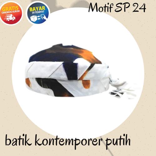 Jual Peci Batik Jogokariyan Motif Batik Kontemporer Putih SP 24 Kopiah ...