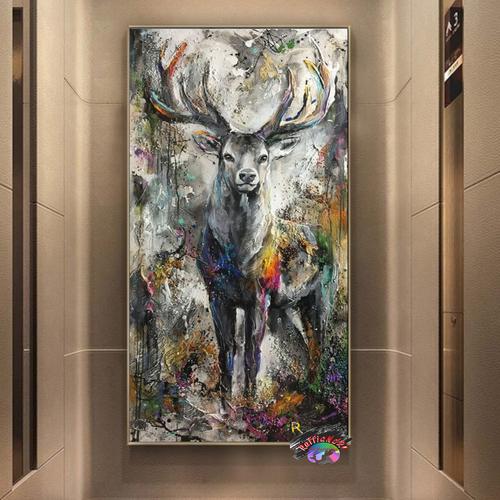 Jual Lukisan Modern Rusa Abstrak - 60x120 + Frame - Kab. Bandung ...