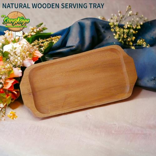 Jual Nampan kayu alami baki natural wooden tray nampan saji piring saji ...