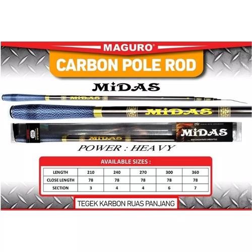 Jual Tegek Maguro Midas Dan Medusa | Carbon pole | Ringan | Nyaman | Kuat - MIDAS, 240 CM ...