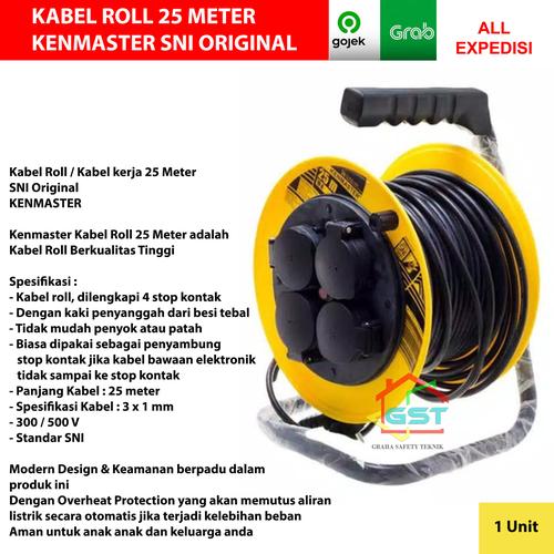 Jual kabel roll kenmaster 25 meter SNI ori/kabel rol/kabel kerja ...
