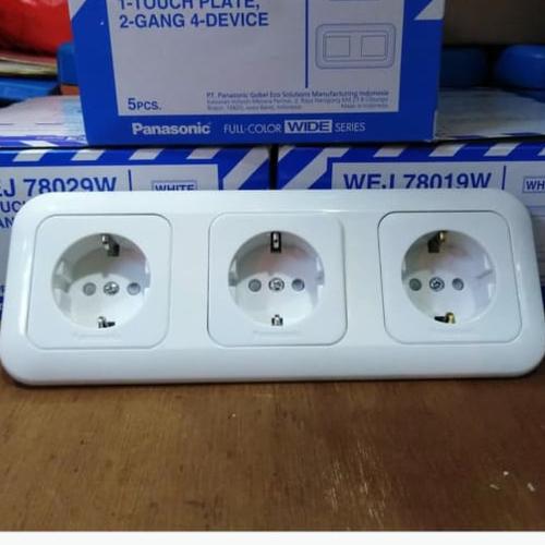 Jual Stop Kontak Arde 3 lubang Panasonic WEJ 7823 + 1121-7 CP wide ...