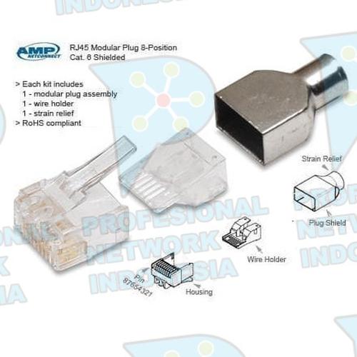 Jual AMP konektor RJ45 CAT6 Commscope Connector RJ 45 Cat 6 Eceran 1 ...