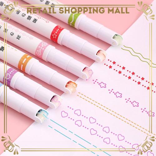 Jual RSM Spidol Garis Aesthetic Warna Warni 1 Set 6 Spidol Garis Motif ...