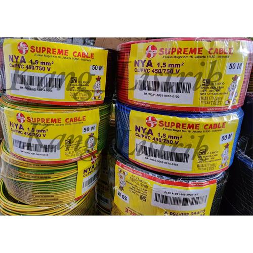 Jual Kabel Tunggal Supreme / Kabel NYA Supreme 1x1.5mm - 50Meter - Hitam - Kab. Karawang - Kang ...