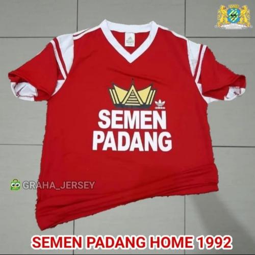 Jual Jersey Semen Padang FC Home 1992 RUMAH GADANG Minang Merah Retro ...