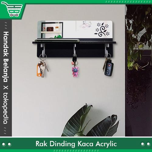 Promo RAK DINDING MINIMALIS MODEL KACA ACRYLIC PERSEGI DENGAN 3 ...