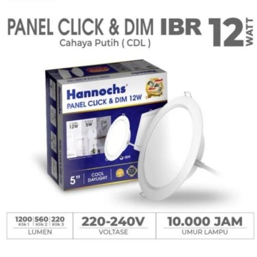 Jual Lampu Downlight Panel LED Tanam HANNOCHS CLICK & DIM 12 W WATT IBR ...