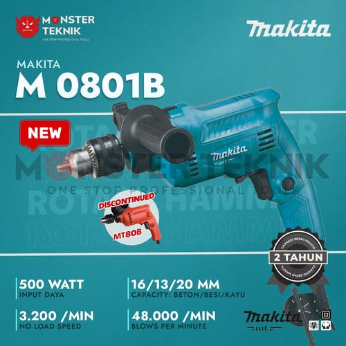 Jual Bor Tembok 13mm Makita M 0801B Beton Hammer Drill (5/8") 500W M0801B - Jakarta Pusat ...
