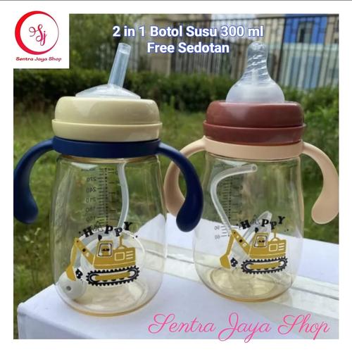 Jual Botol Minum Susu Bayi Anak 2 in 1 Dot dan Sedotan 300 ml 300ml - 2 ...