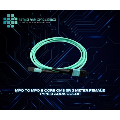 Jual MPO to MPO 8 Core OM3 SR 3 Meter Female Type B Aqua Color - Kota ...