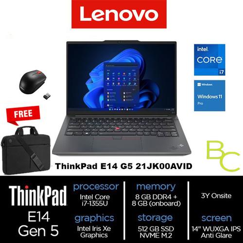 Jual LENOVO THINKPAD E14 GEN 5 CORE i7-1355U 16GB 512GB SSD IRIS XE ...