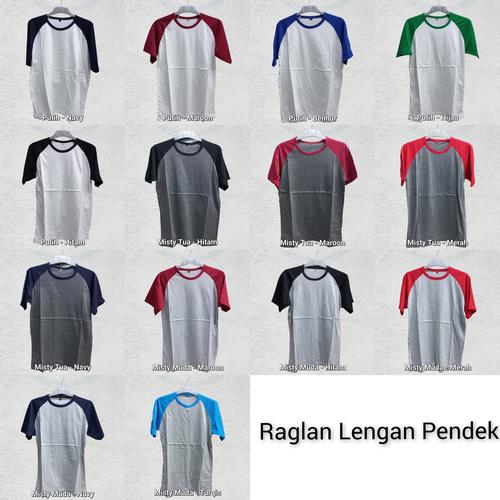 Jual Kaos Raglan Polos Lengan Pendek Combed TC warna 2 - MistyMuda ...