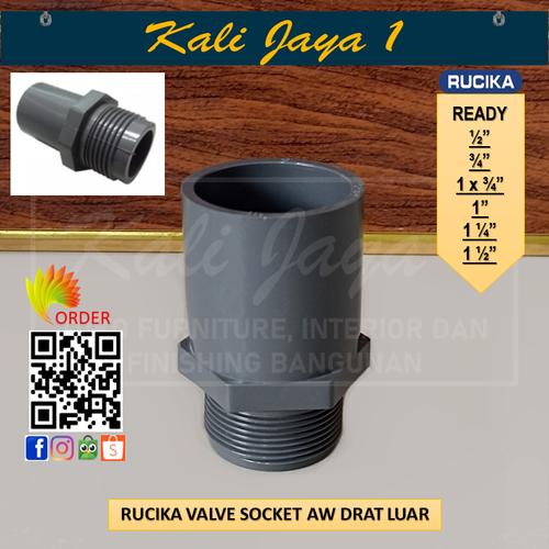 Jual Rucika Valve Socket AW Sok Drat Luar / SDL Pipa PVC - Jakarta ...
