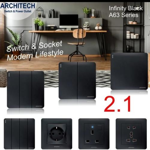 Jual Saklar Black Series Architech tipe Infinity Engkel Seri Hitam ...