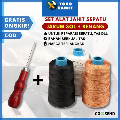 Jual [PAKET] JARUM SOL + BENANG JAHIT GUJER SOL SEPATU NILON MODEL ROLL ...