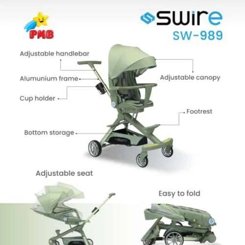 Jual MAGIC STROLLER LIPAT BAYI / ANAK PMB SWIRE 989 - Putih - Kota ...