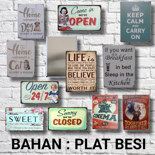 Jual poster plat metal A4 retro pajangan dinding kamar cafe bar ...