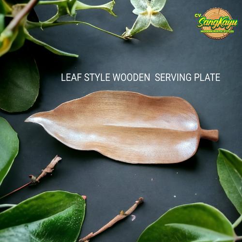 Jual Piring kayu bentuk daun Wooden plate serving plates piring saji ...