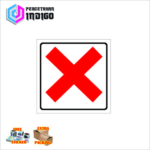 Jual plat alumunium rambu rambu silang larangan rambu - 20x30 - Kab ...