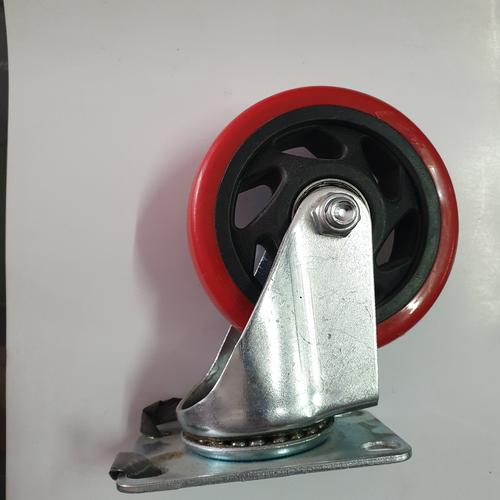 Jual TRIPLE-S Roda PU Merah 4Inch Mati, Hidup, Hidup Rem || Roda ...