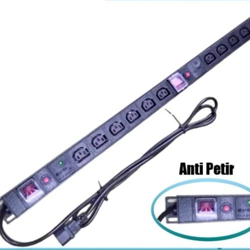 Jual PDU power distribution unit/stop kontak 12 port 2 switch 2 sekring ...