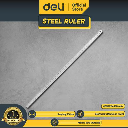 Promo Deli Penggaris Besi 100 Cm / Steel Ruler Garisan 100 Cm EDL8100Y ...