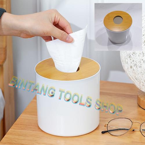 Jual Tempat Tissue Roll Bulat Meja Wooden Kayu Kotak Tisu Meja Dekorasi ...