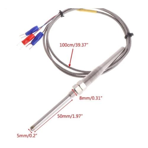 Jual Sensor Suhu RTD PT100 Probe 5cm 50mm Temperature 3 kabel wire ...