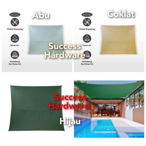 Jual SOLEIL 5 MTR KANOPI TAMAN SQUARE - SUN SHADE SQUARE 5X5M - Hijau ...