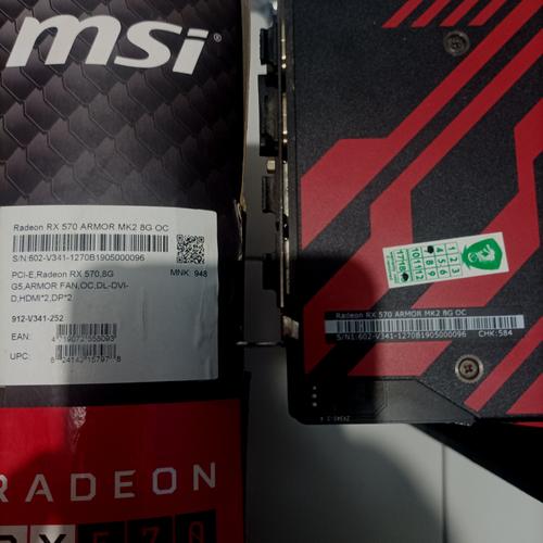 Jual VGA MSI ARMOR MK 2 AMD RADEON RX 570 8GB gddr5 OC EDITION KONDISI ...