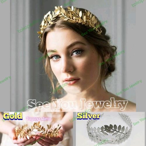 Jual Mahkota Headpiece Crown Daun Emas Wedding Bridal Kepala Rambut ...