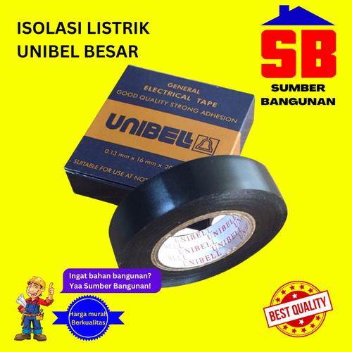 Jual ISOLASI LISTRIK UNIBEL HITAM TAPE ELECTRICAL UNIBELL BESAR PVC 20M ...