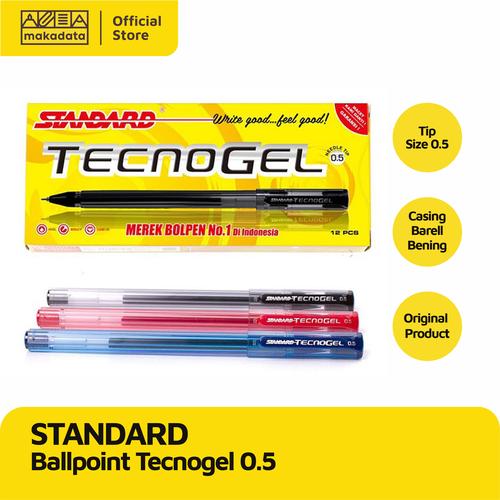 Jual BOLPEN / BALLPOINT / PULPEN STANDARD TECHNOGEL (1PAK) MURAH - Biru ...