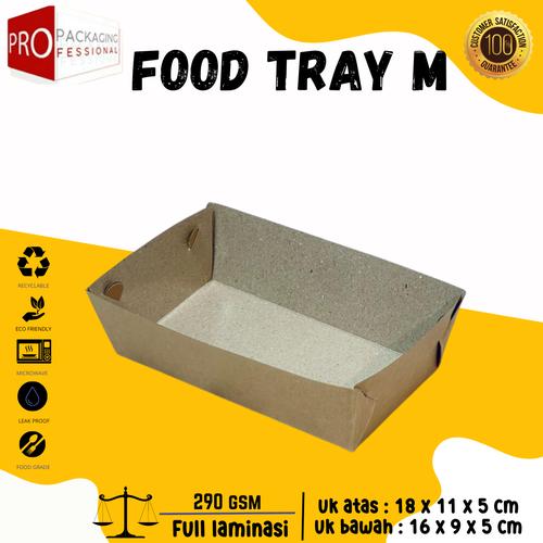Jual PAPER FOOD TRAY / WADAH MAKANAN / DINE IN TRAY / SNACK TRAY - M ...