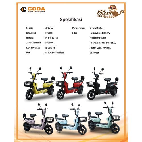 Jual Sepeda Listrik Goda New 140 Golden Monkey Moped Electric Bike 500 ...