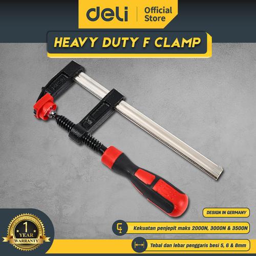 Promo Deli Heavy Duty F Clamp / Klem Catok Jepit Kayu Ukuran Lengkap ...
