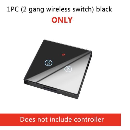 Jual Smatrul Saklar RF433Mhz Black 2 Gang Smart Home Wireless Touch ...