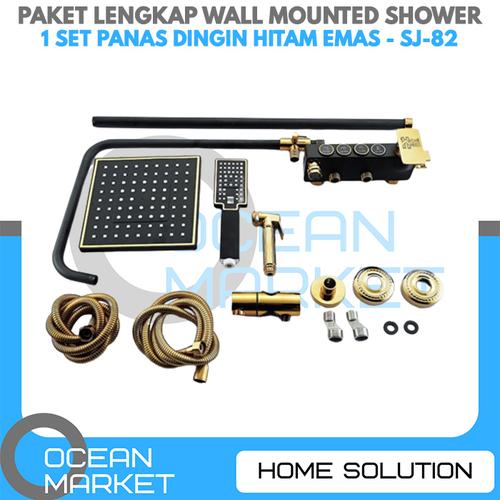Jual 1 Set lengkap shower kamar mandi panas dingin 4 in 1 black gold ...
